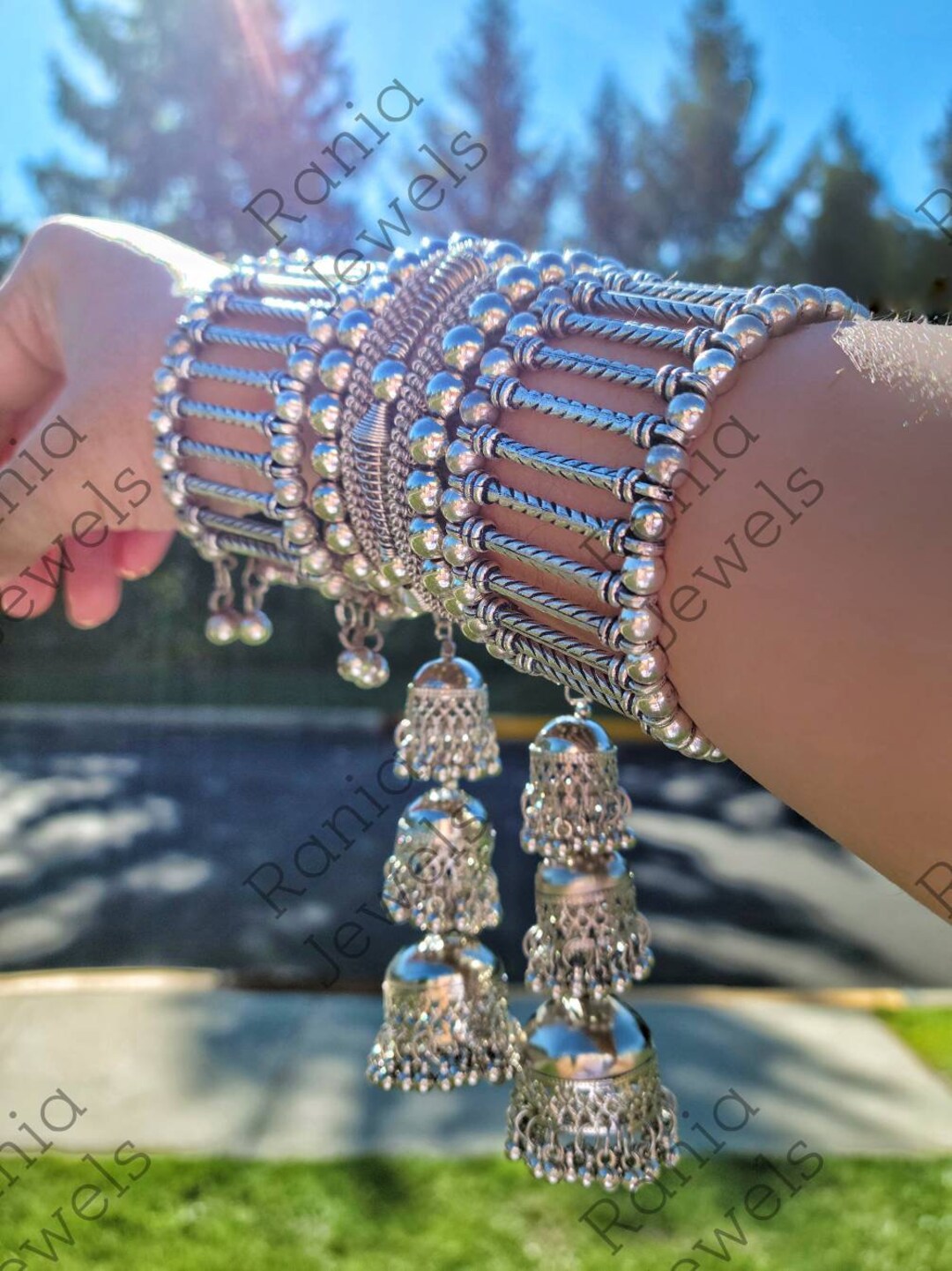 Cuff Bracelet Navratri Dandiya Dance Silver Finish Bracele - Etsy