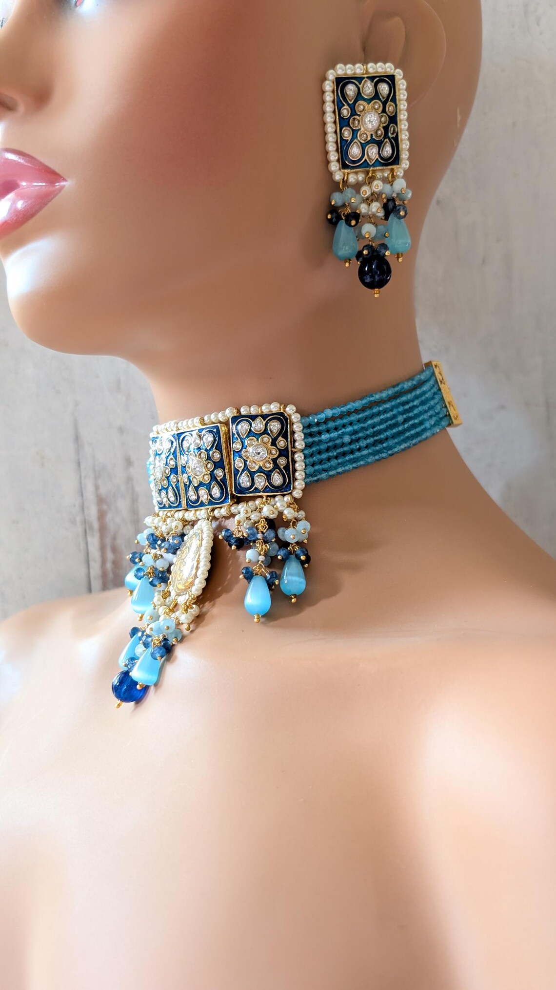 Blue Color Reversible Choker. - Etsy