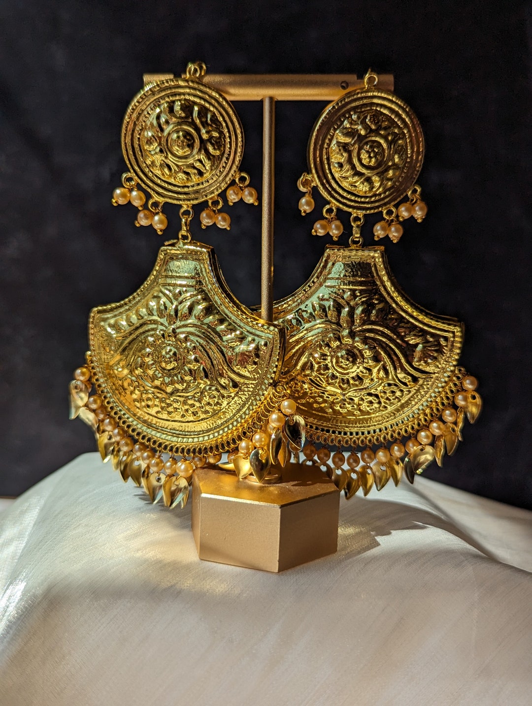 Punjabi Style Pippal Patti Gold Plated Necklace Set, Punjabi Wedding ...