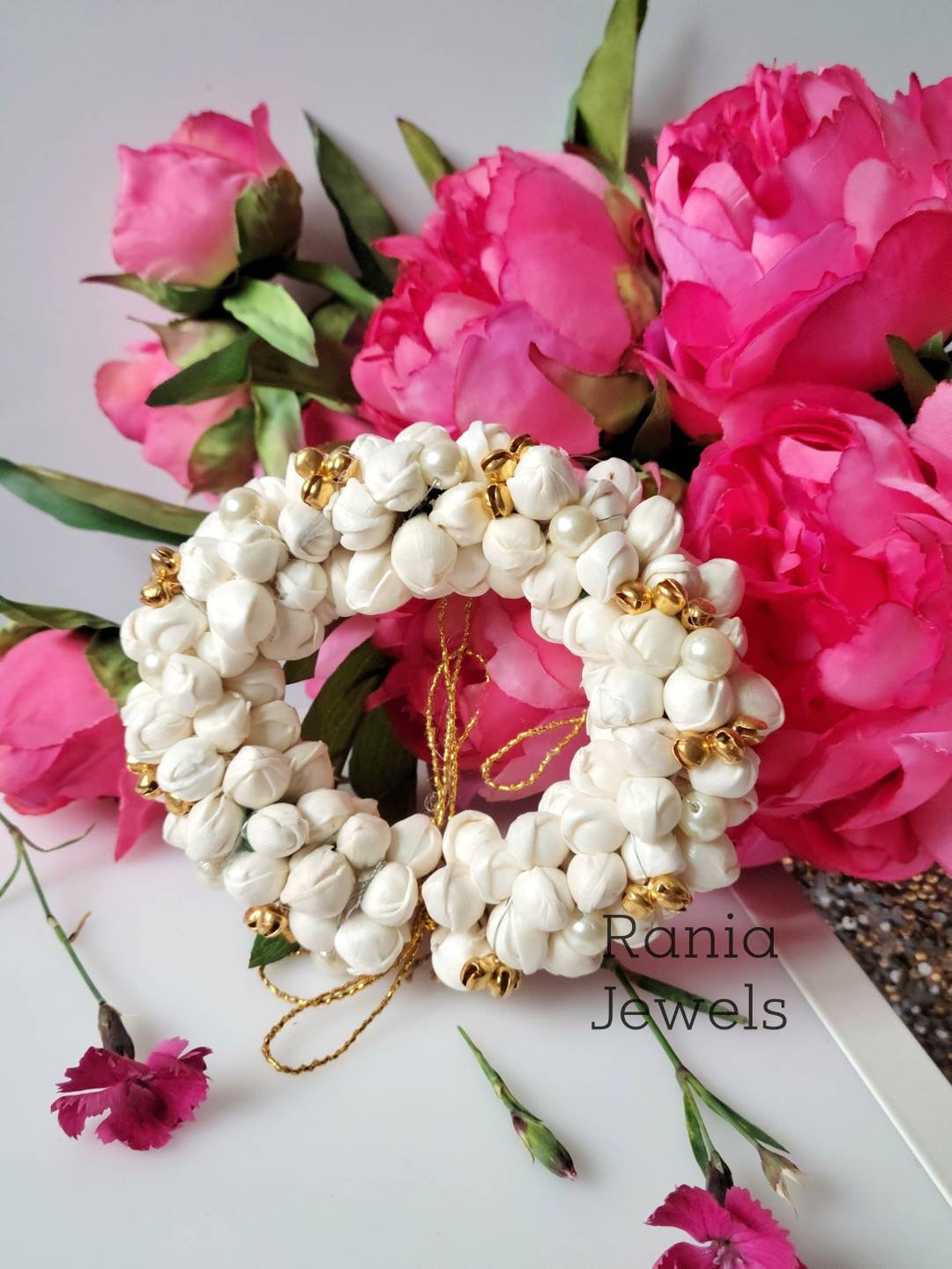 Gajra Re Usable Gajra Hair Accessory Faux Mogra Flowers for - Etsy