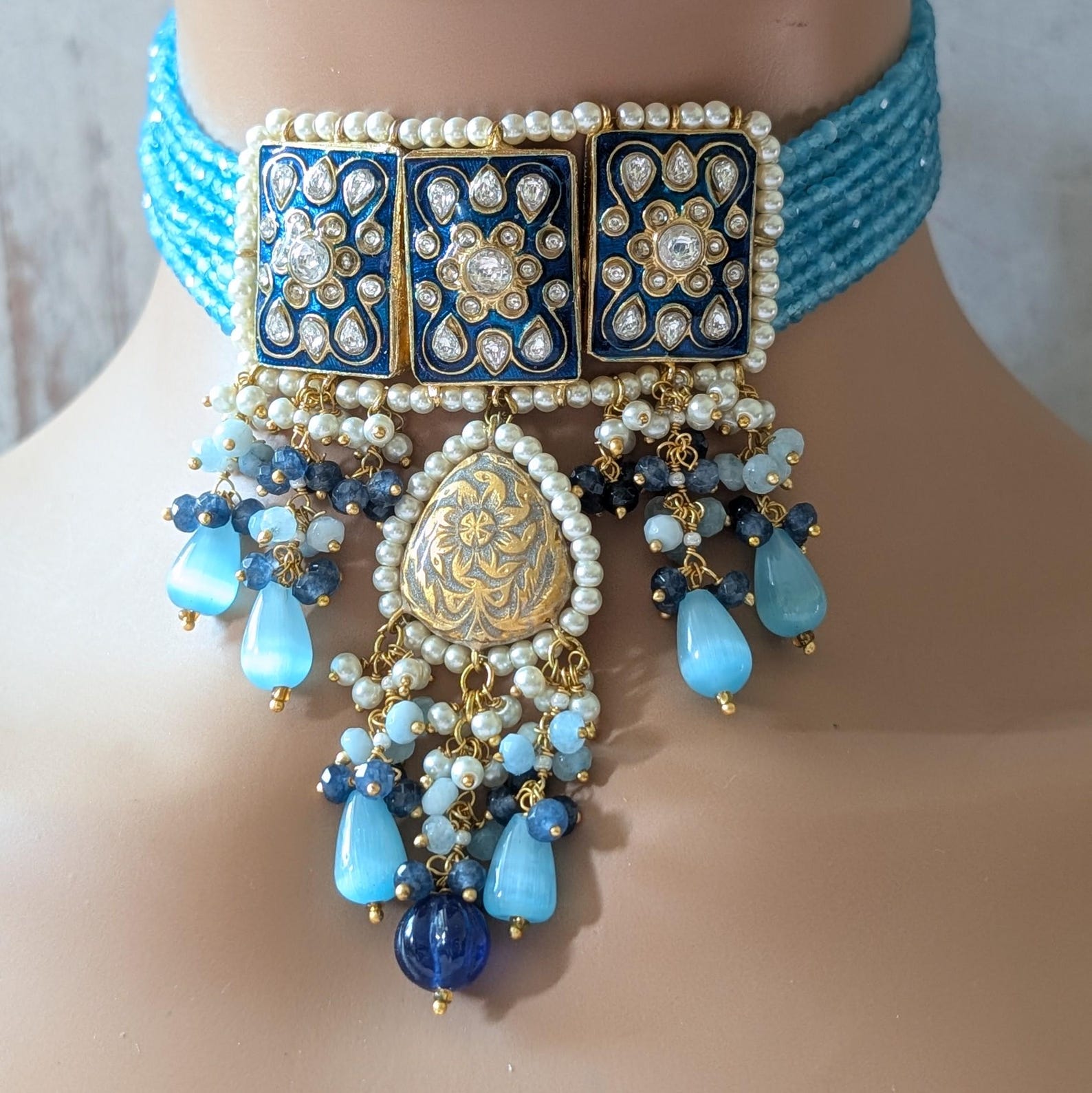 Blue Color Reversible Choker. - Etsy