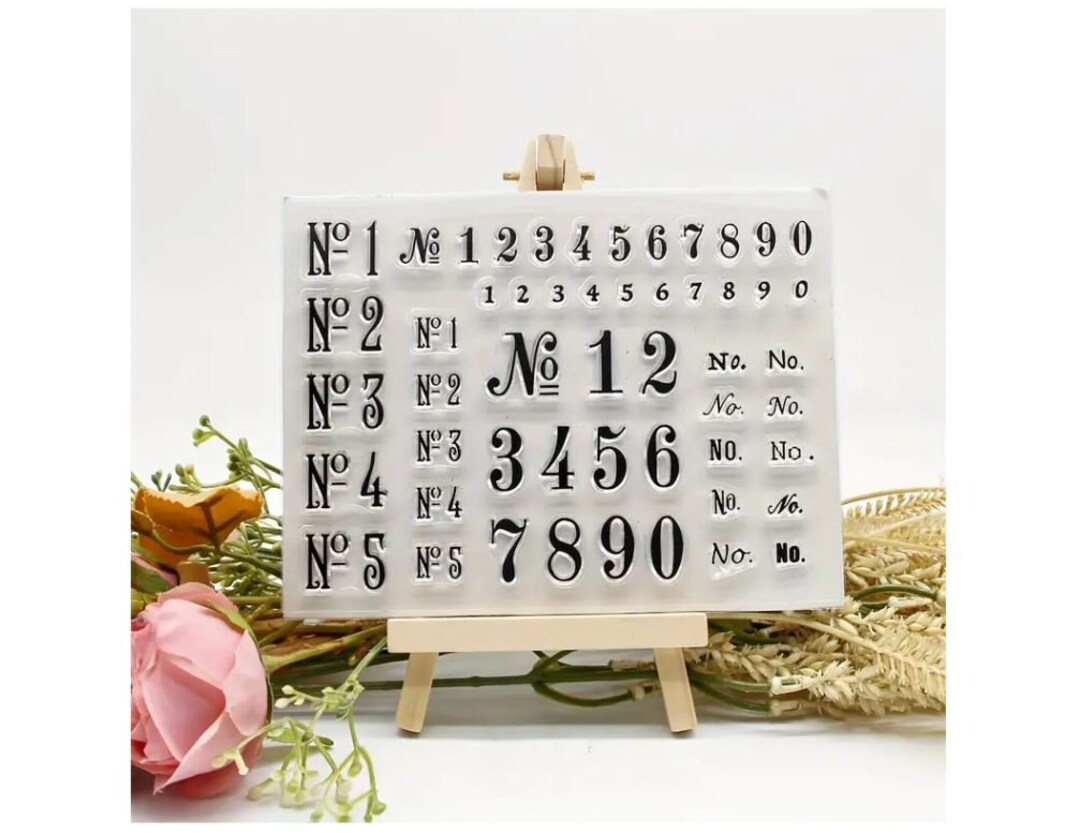 Clear Stamp Set: Numbers in Different Sizes Stamps for Business ...