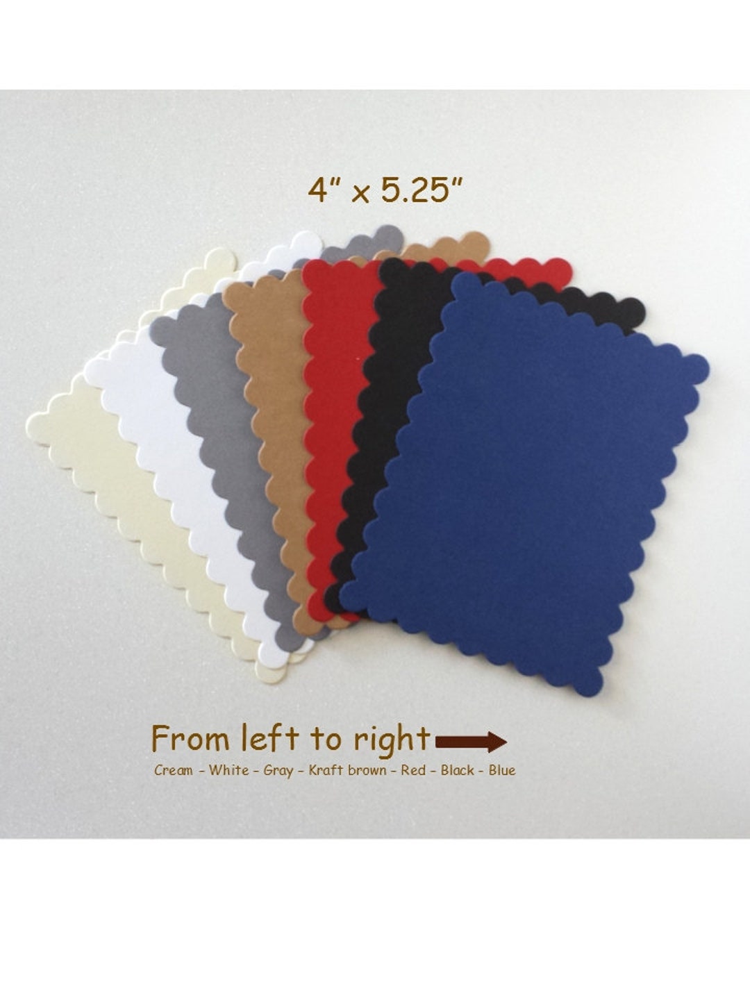 4" X 5.25" Scalloped Flat Note Cards - A2 Card Mats: 4" X 5.25" in ...