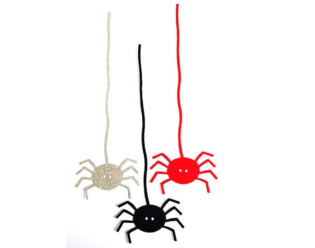 Spider Die Cuts: Approaching Happy Face Spiders in Glitter Cardstock ...