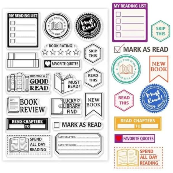 Book Reading Clear Stamps - Etsy