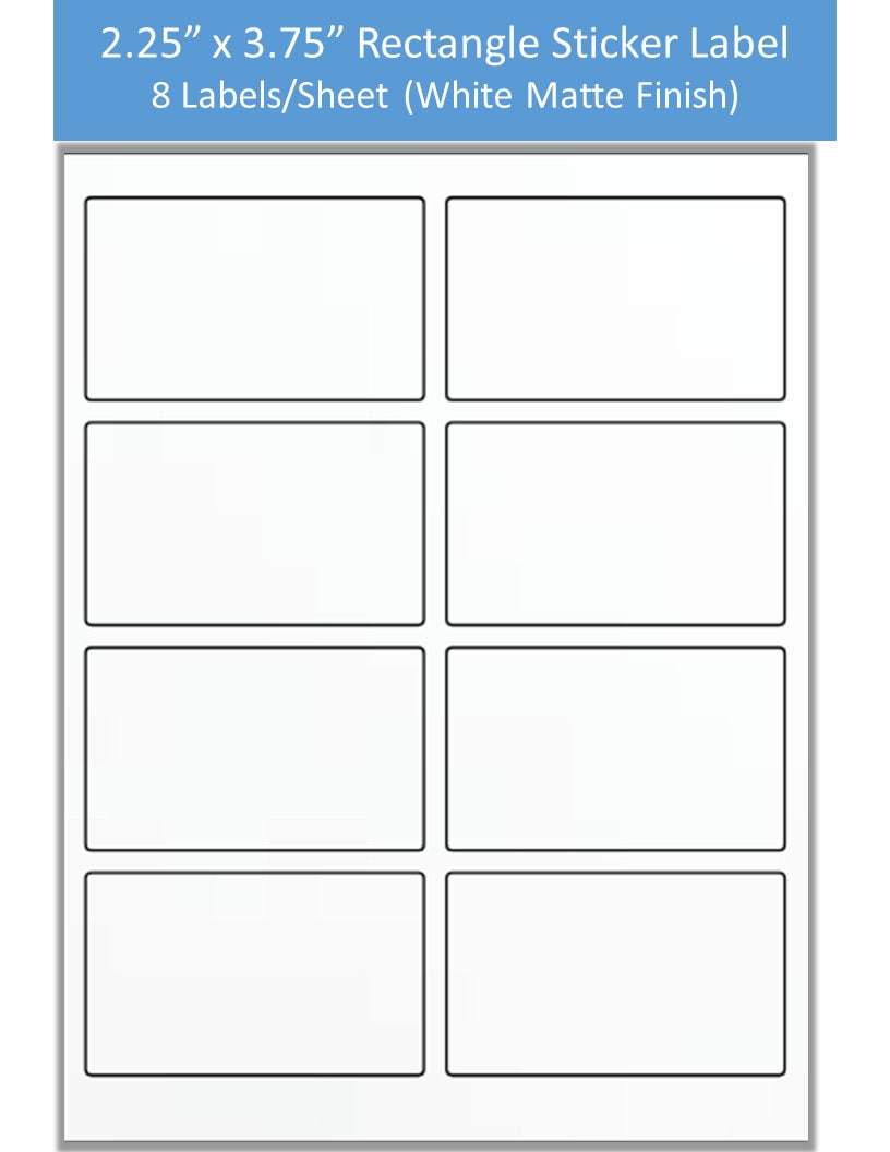 8 Sheets: Rectangle Blank Sticker Labels White Matte Finish | Etsy