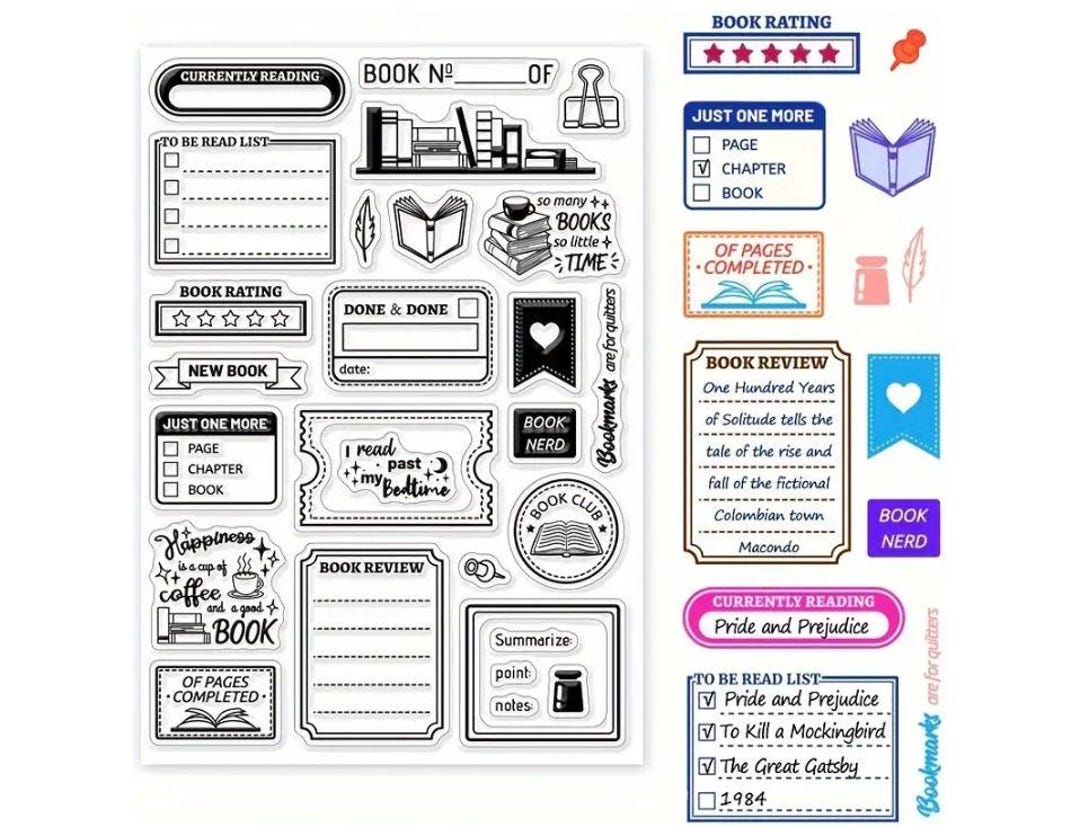 Clear Stamp Sets [x-large]: Reading Books Stamp Set - Book Review ...