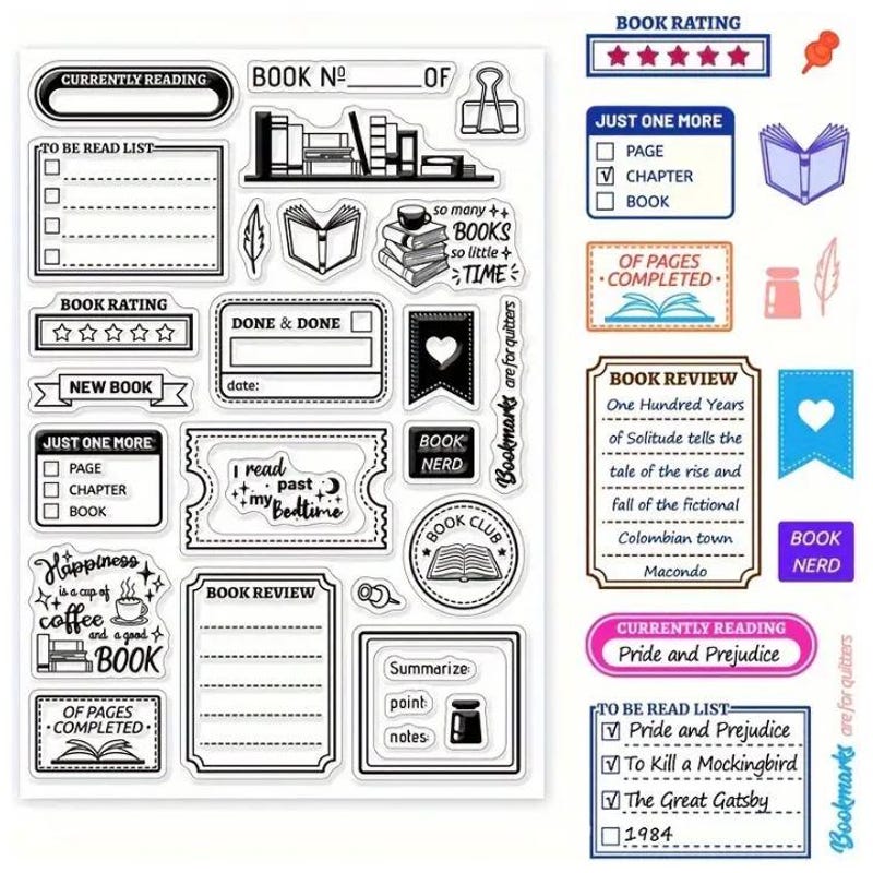 Book Review Stamp - Etsy