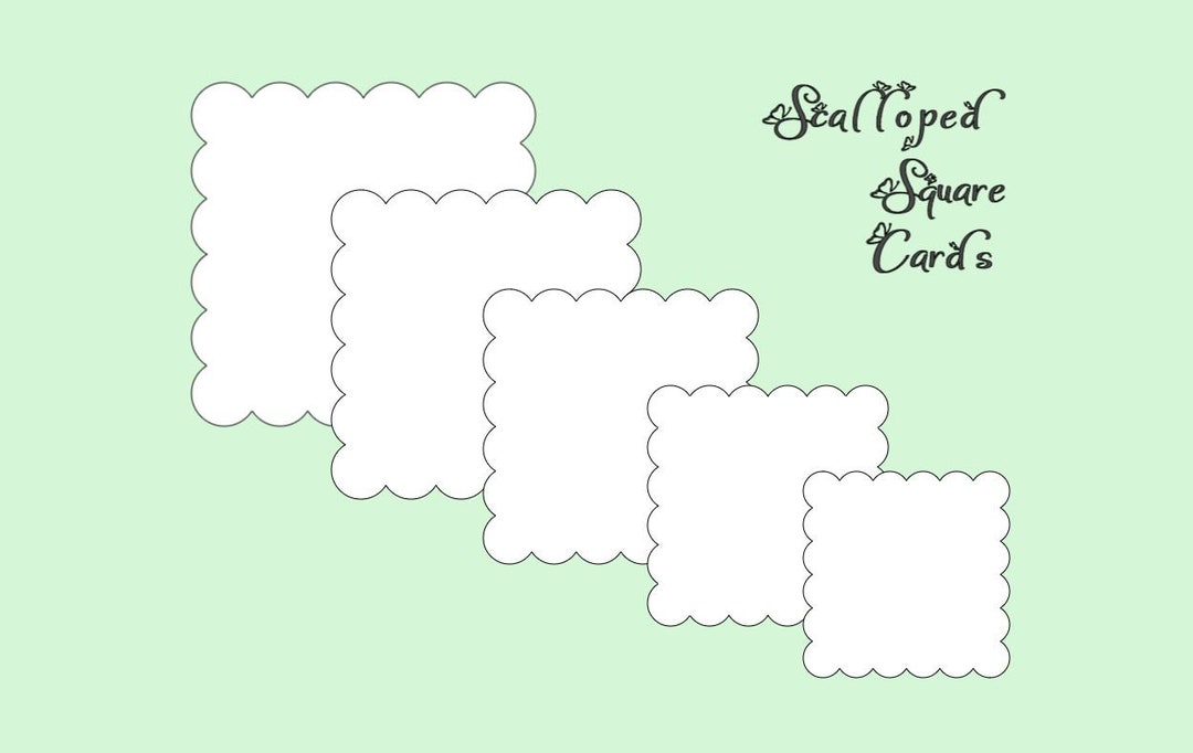 Scalloped Square Cards: White or Color Cardstock Cutouts Scalloped ...