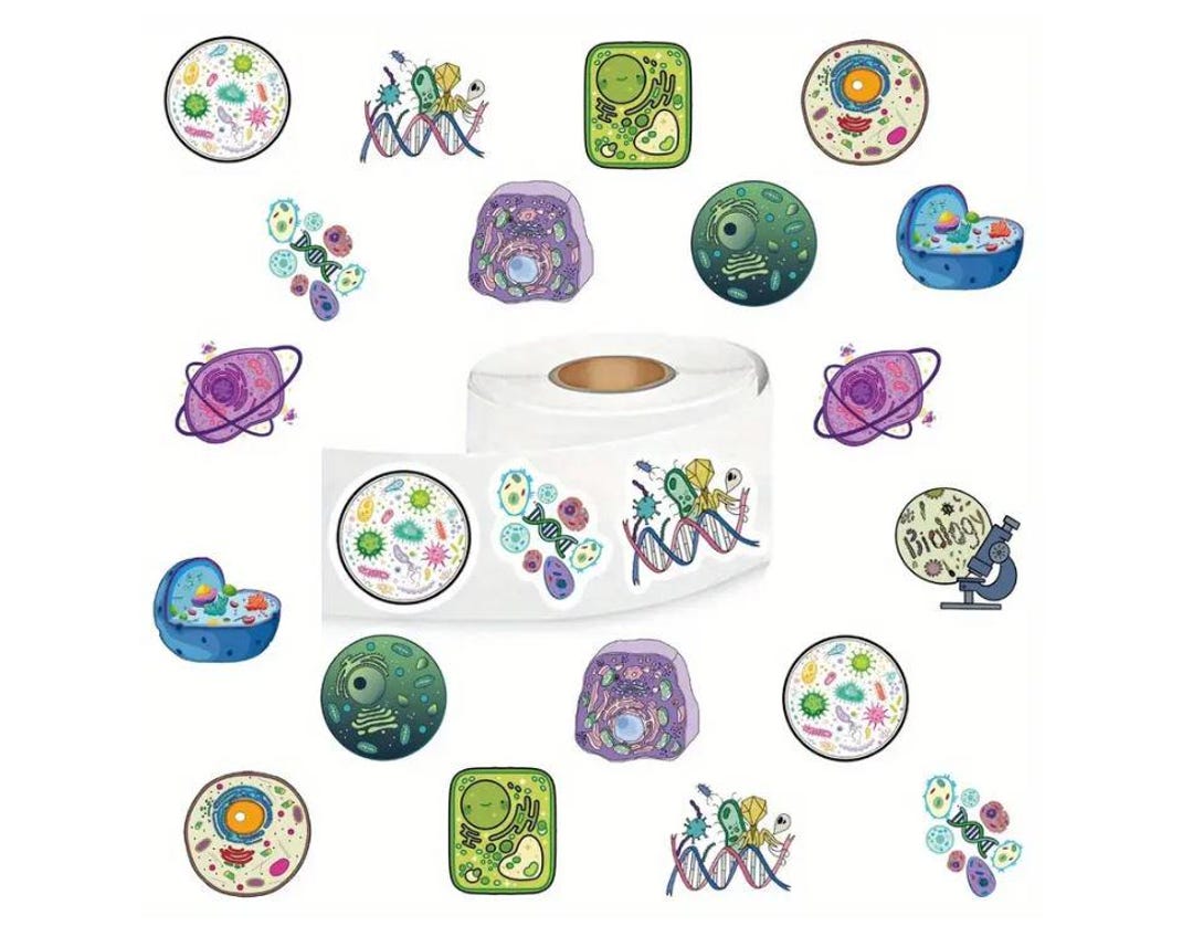 Biology Stickers: Cell Structures Stickers for Envelopes, Boxes ...