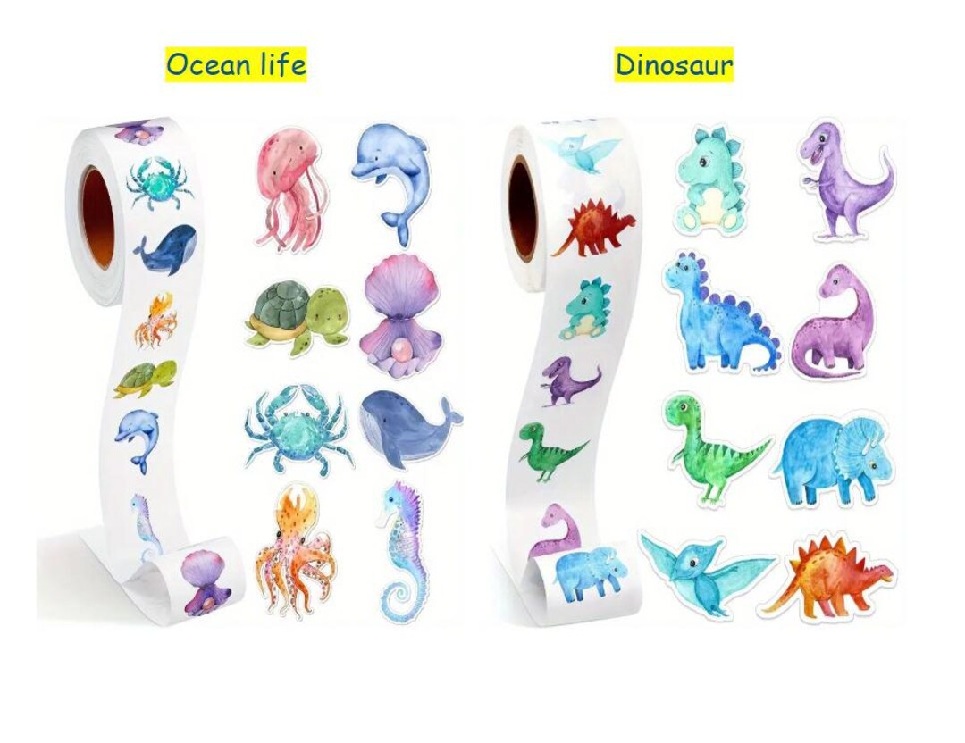Irregular Animal Sticker Labels: Ocean Life or Dinosaur Irregular ...