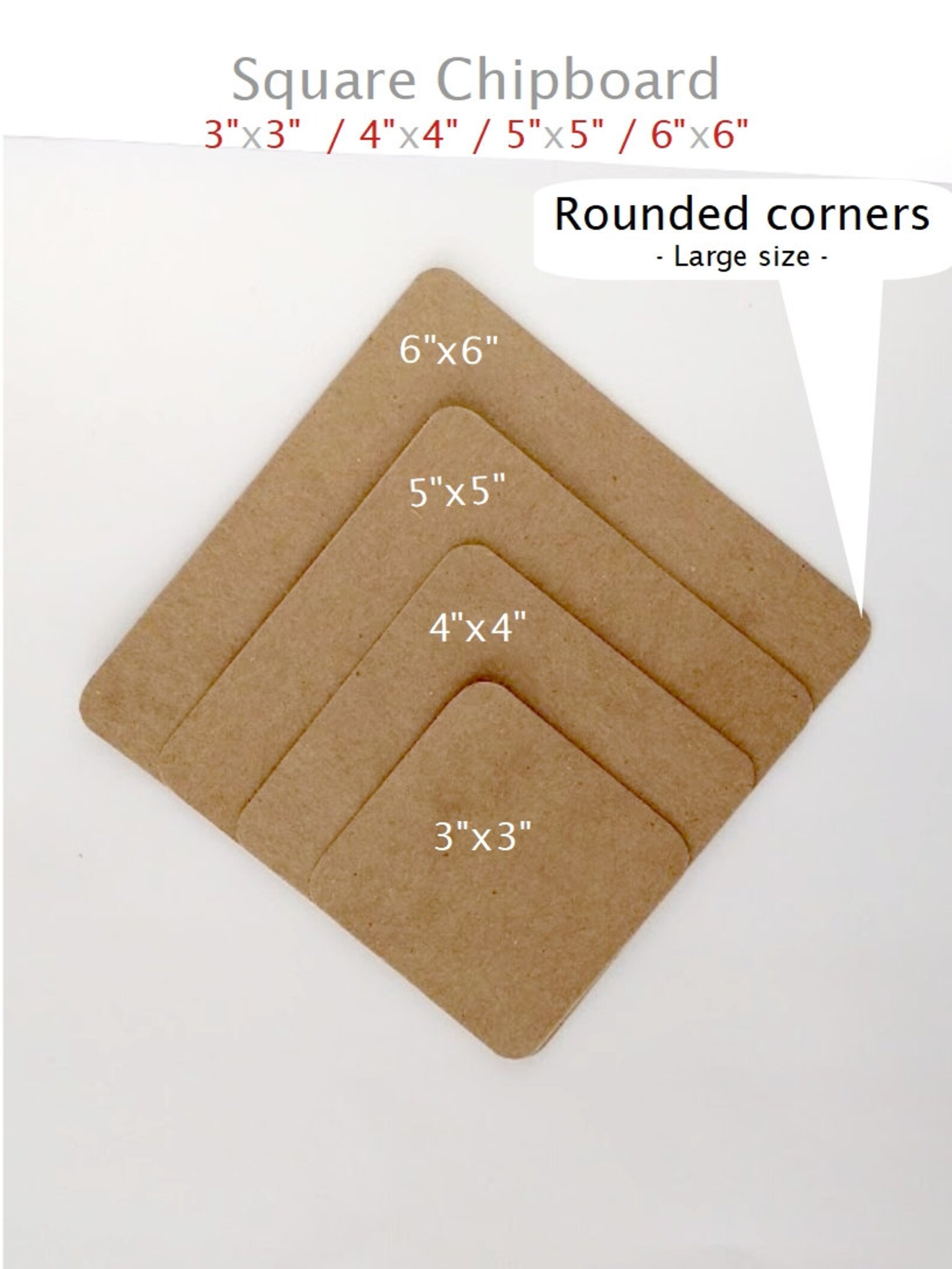 Square Chipboard Cards Die Cuts: 2x2 2.5x2.5 3x3 3.5x3.5 - Etsy UK