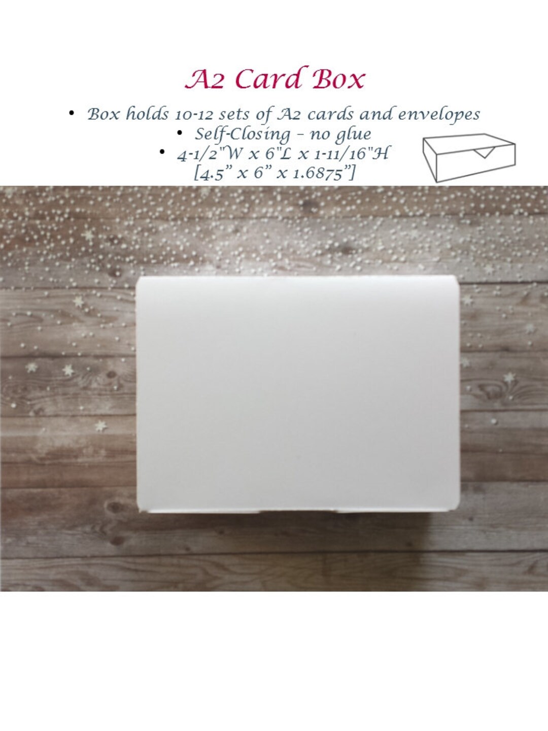 Self-closing Rectangular Boxes - for A2 Cards and Envelopes - for Favor ...