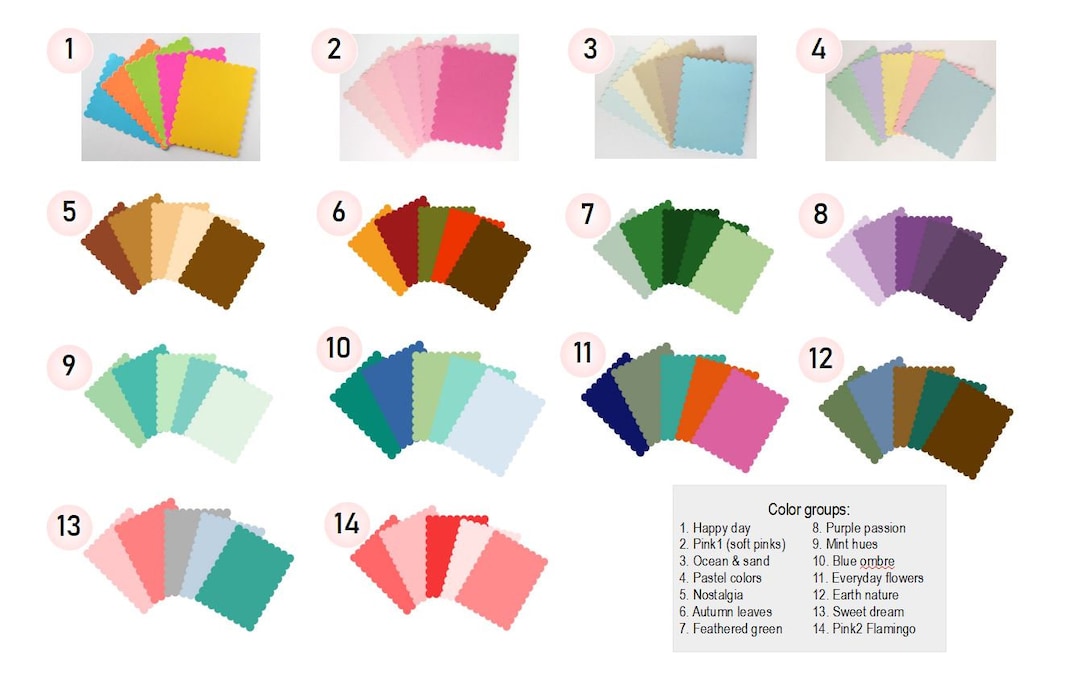 4" X 5.25" Scalloped Flat Note Cards - A2 Card Mats: 4" X 5.25" in 5 ...