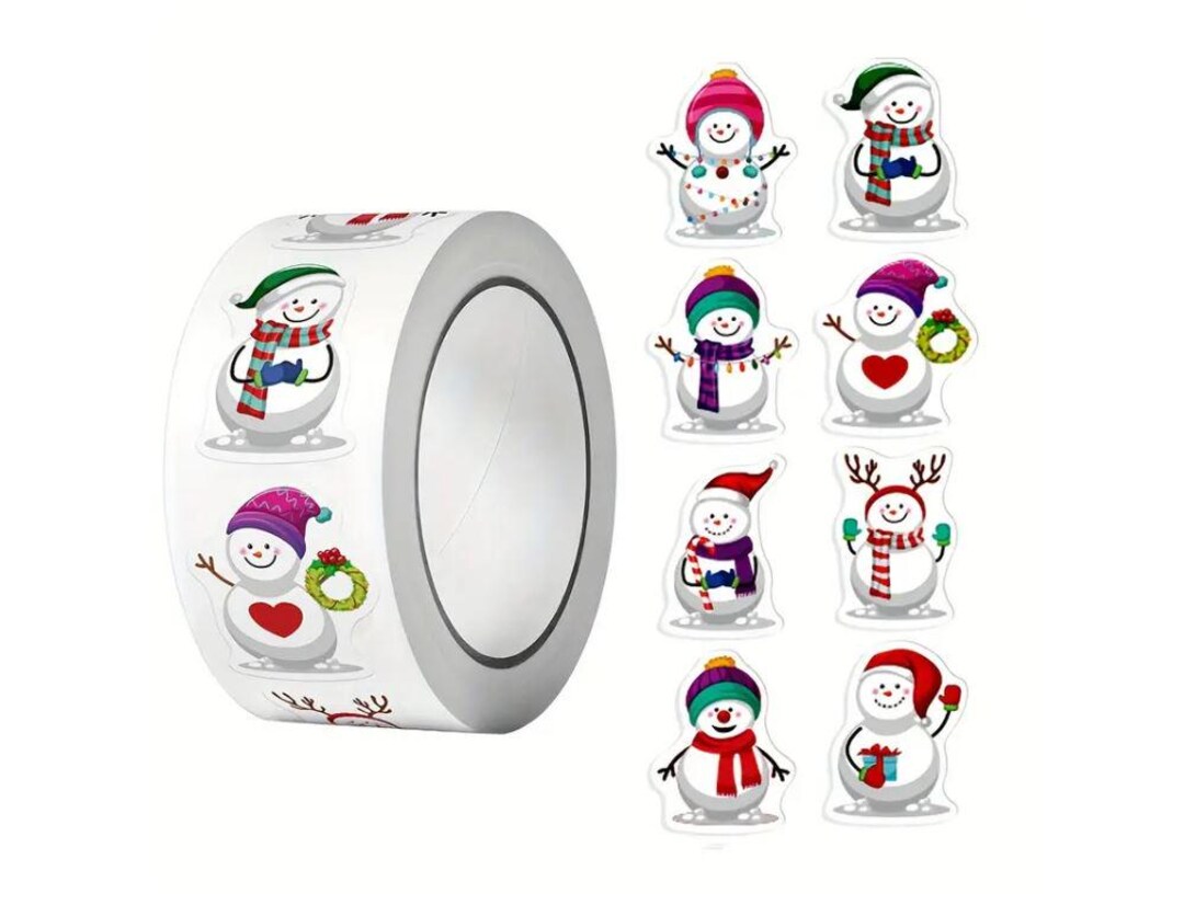 Christmas Snowman Irregular Sticker Labels: Snowman Stickers ...