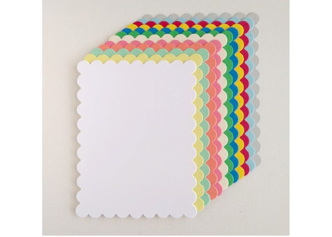Heavy Cardstock A2 Mats: 4" X 5.25" Scalloped Flat Note Cards - A2 Flat ...