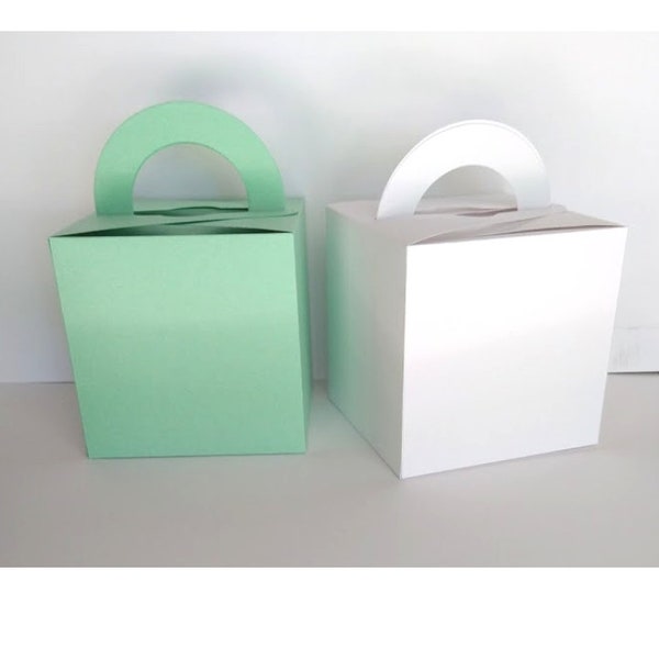 White Favor Box With Handle - Etsy