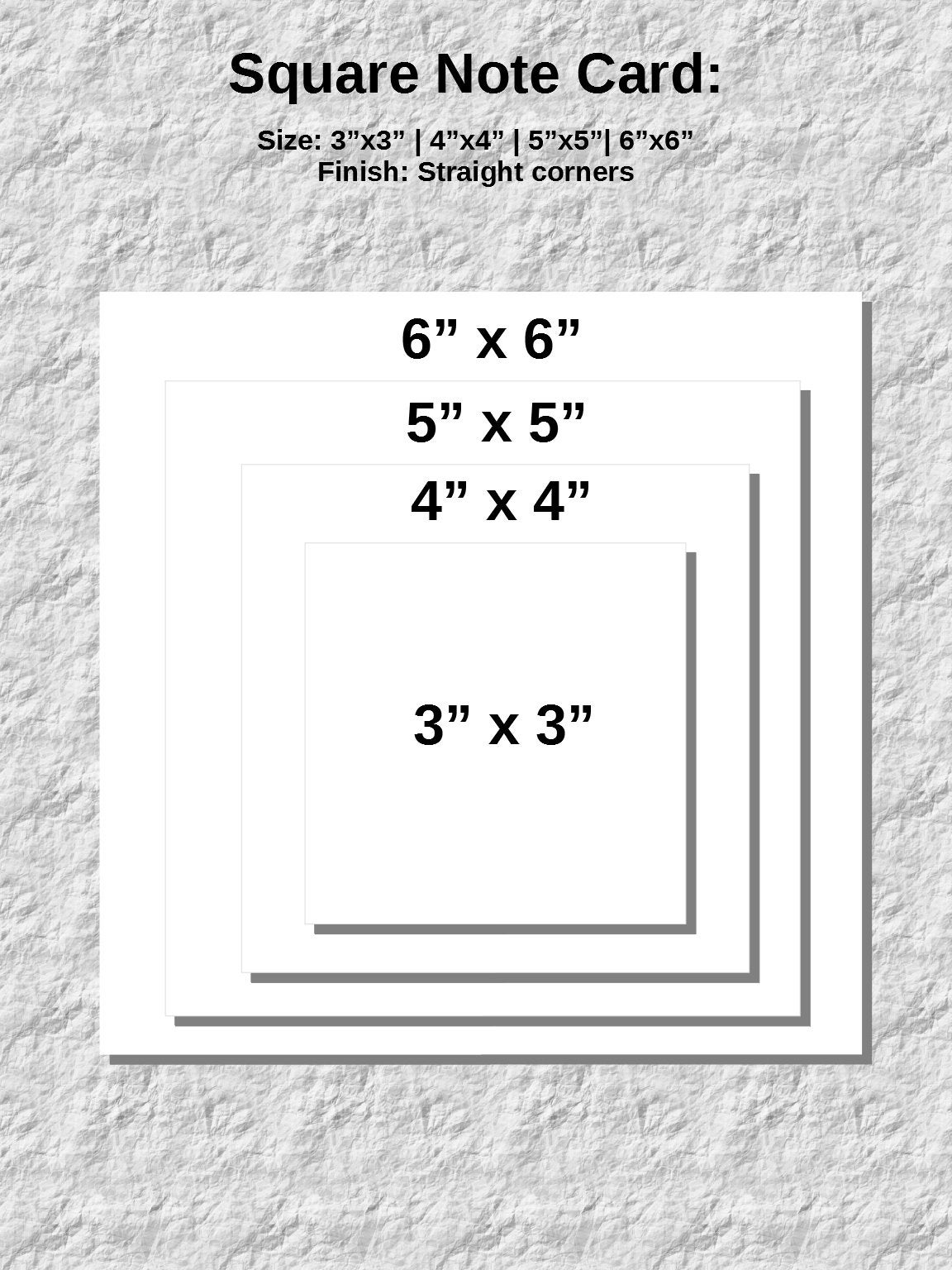 50 Square Thick White Cards: 3x3 4x4 5x5 6x6 Heavy Cardstock Flat Cards ...