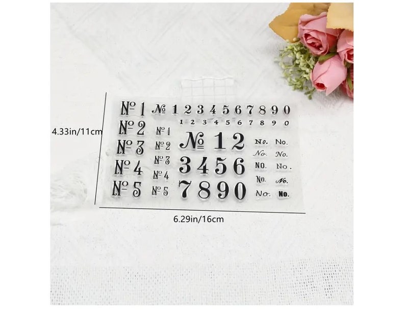 Clear Stamp Set: Numbers in Different Sizes Stamps for Business ...