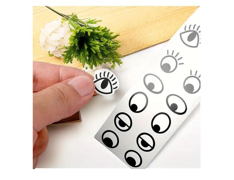 Eyes Sticker Labels: Black-and-white Eyes Stickers - Fun to Put on Eggs ...
