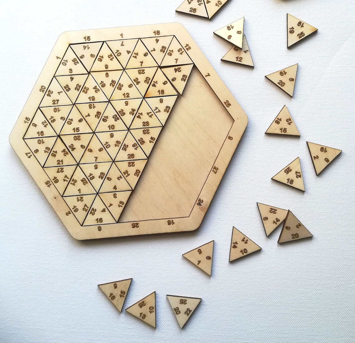 Wooden Brainteaser for Adults Number Triangle Puzzle - Etsy UK