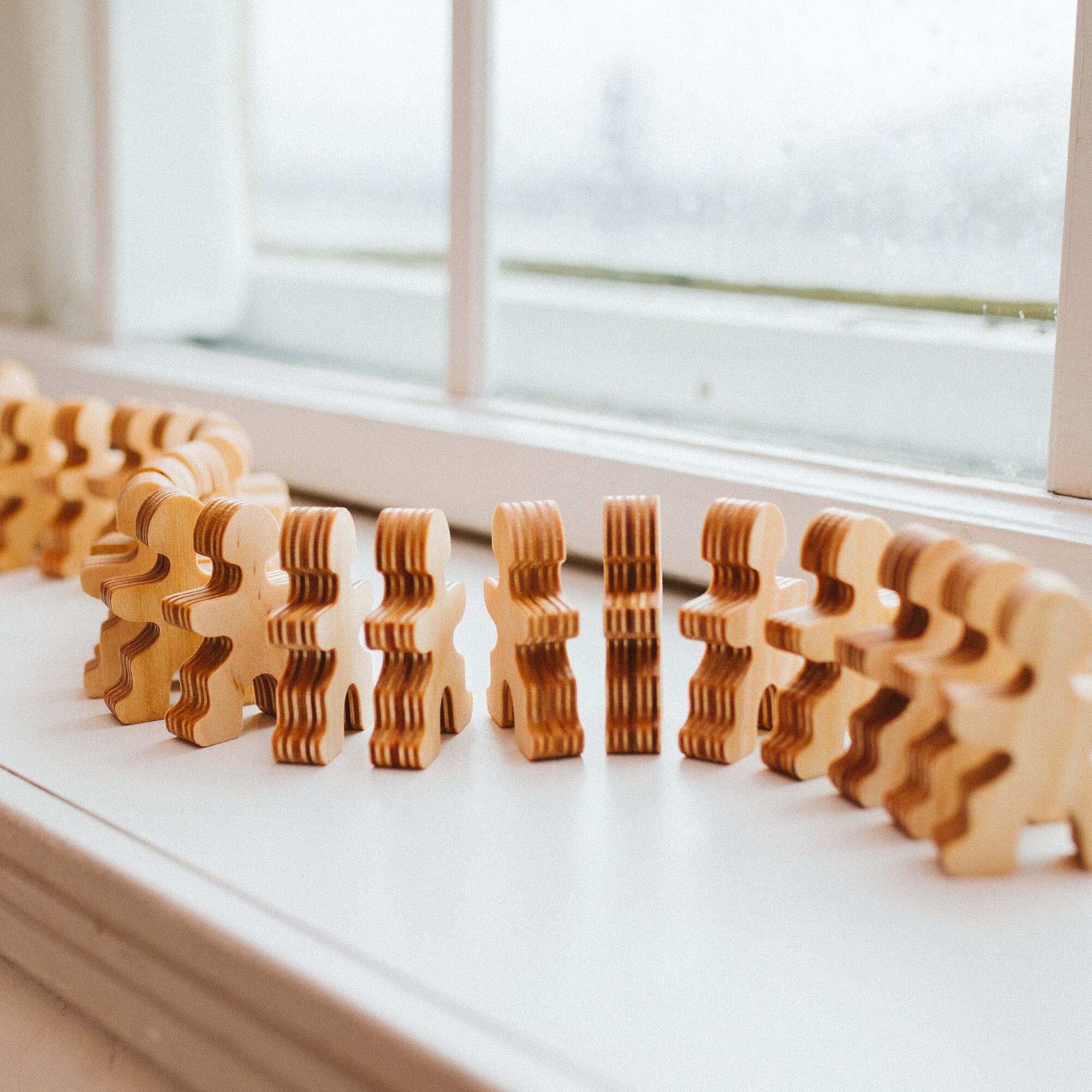 Montessori Toy:stacking Puzzle Set 55 Pcs. With Wooden Box - Etsy