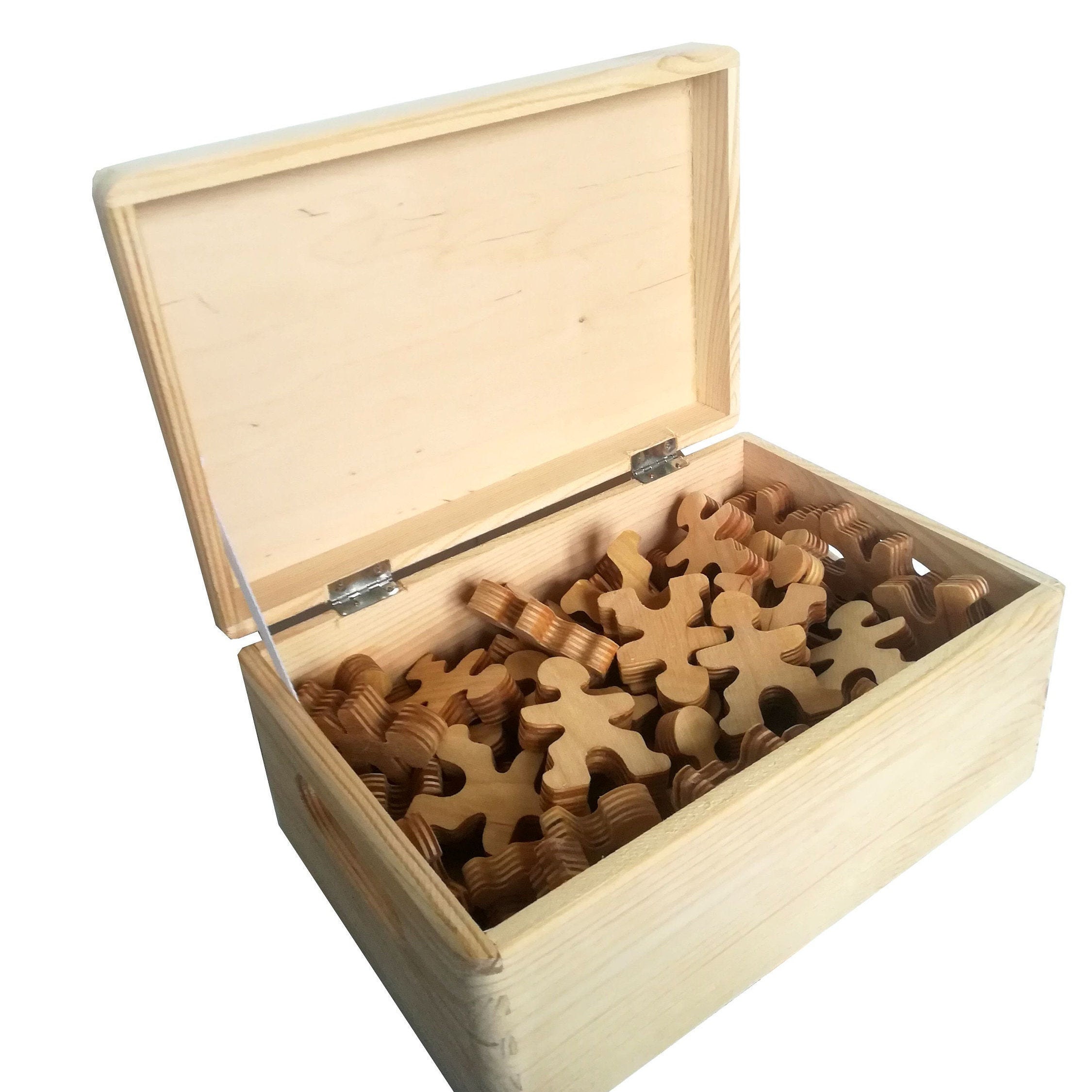 Montessori Toy:stacking Puzzle Set 55 Pcs. With Wooden Box - Etsy