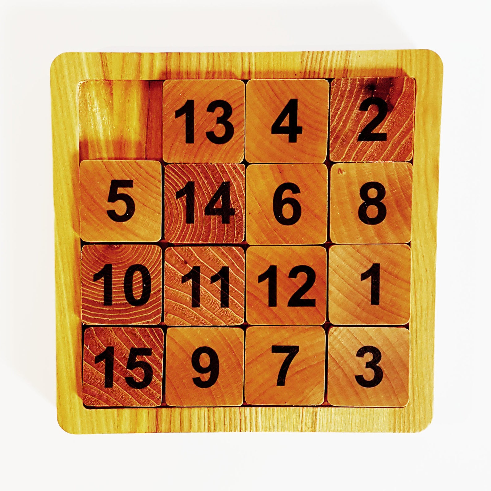 Wooden Numbers Puzzle Game 15 | Etsy