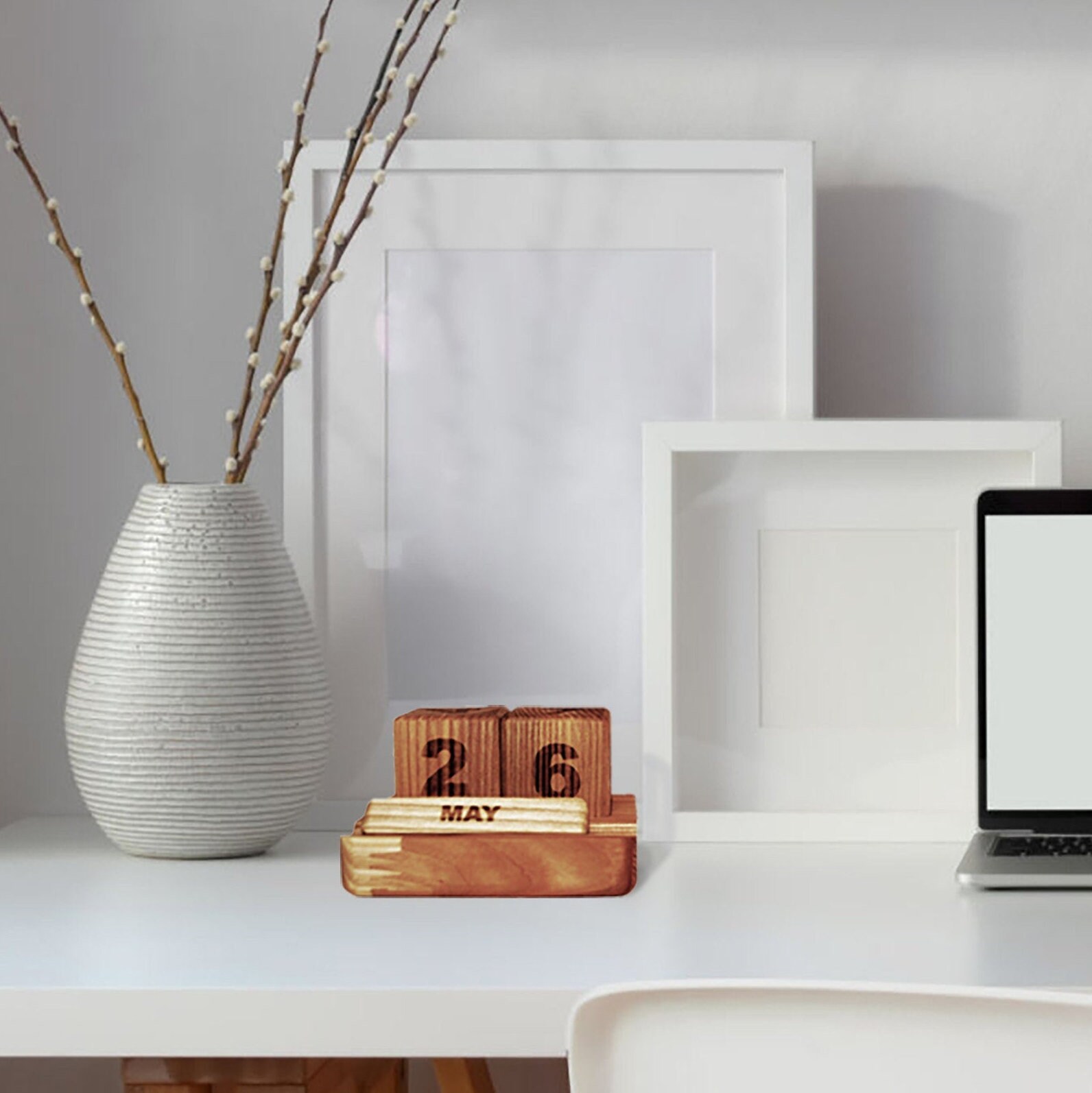 Unique Gift Ash Wood Block Desk Calendar. - Etsy
