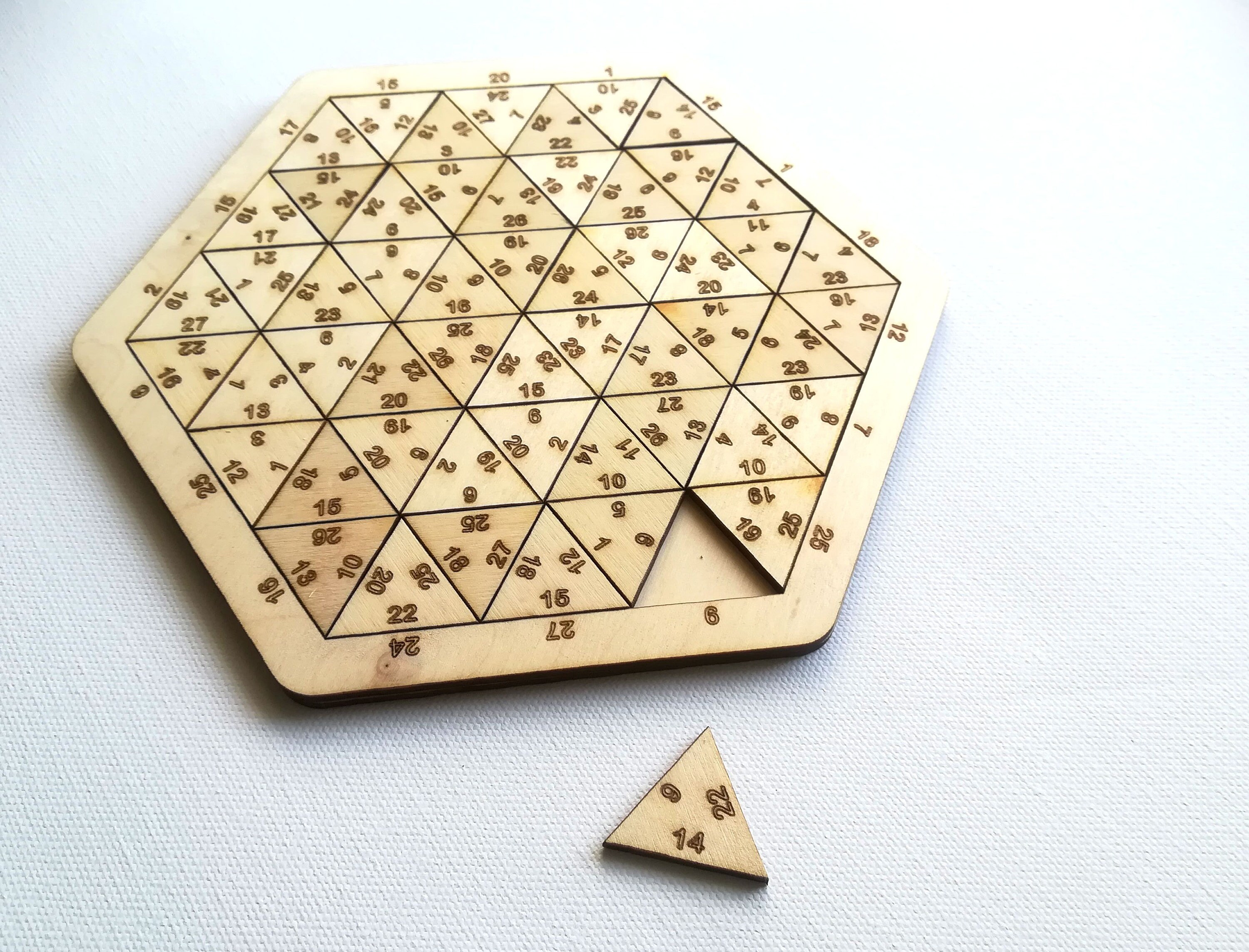 Wooden Brainteaser for Adults Number Triangle Puzzle - Etsy UK