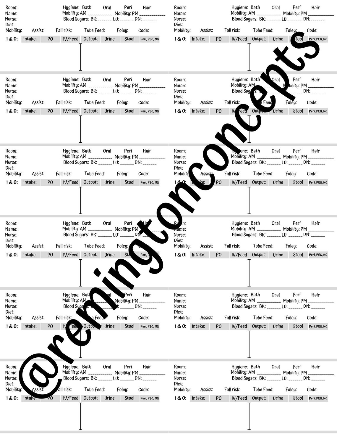 CNA Brain Sheet Report Organizer -- for Nurse Assistant, Tech ...