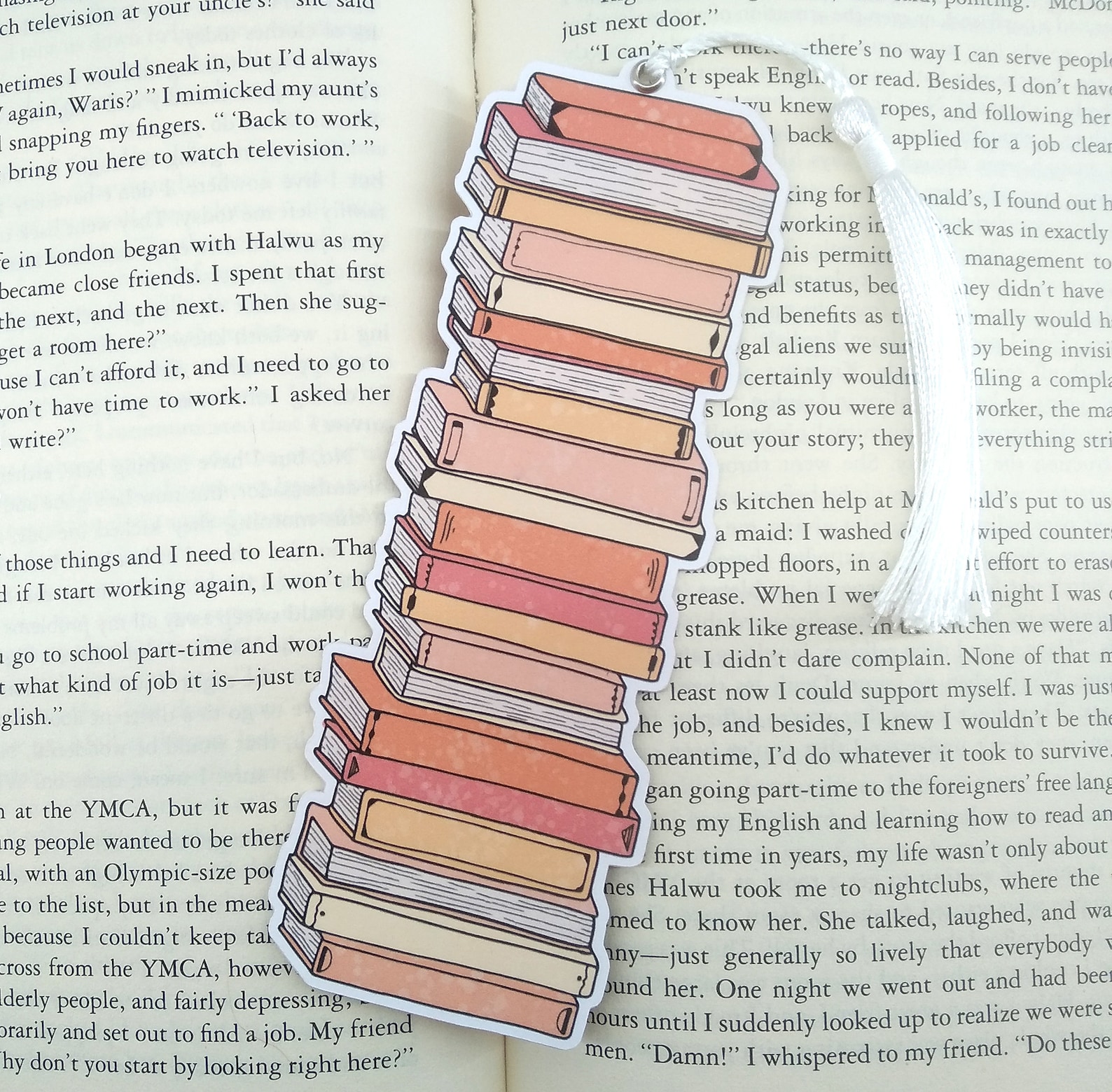 Bookmark Book Tracker Book Stack Double Sided 34 Books to - Etsy
