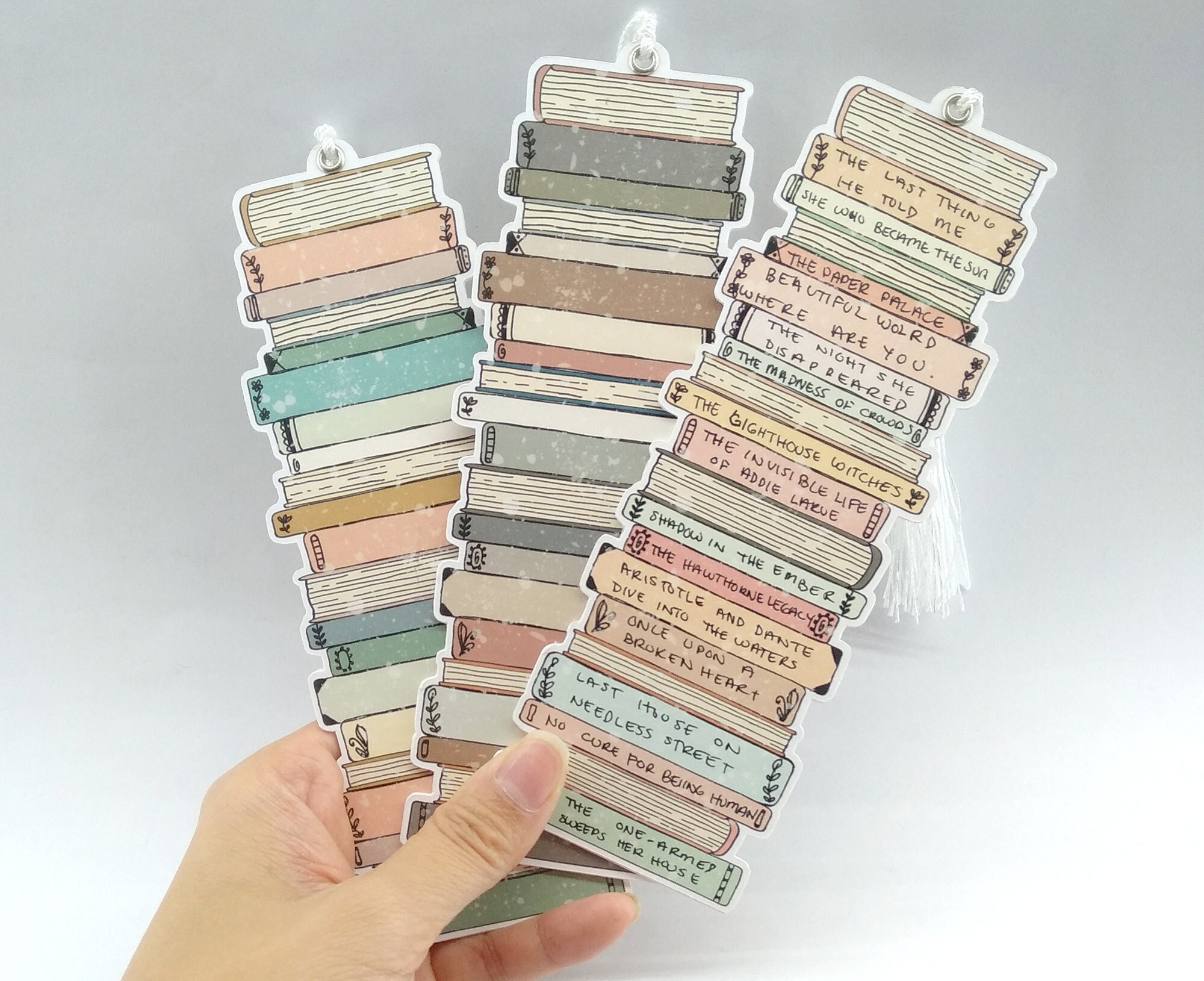 Bookmark Book Tracker Book Stack Double Sided 30 Books to - Etsy
