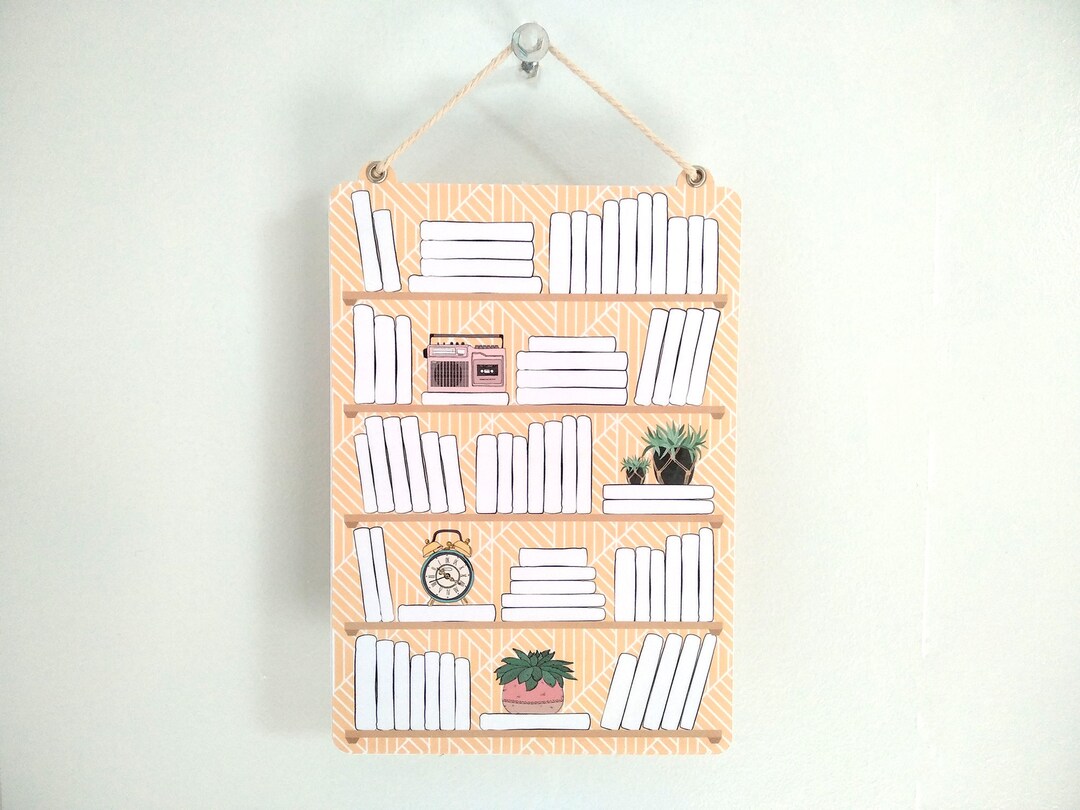 Book Tracker Wall Hanging 6.5"x4.5", 140 Total Books to Fill In, Art ...