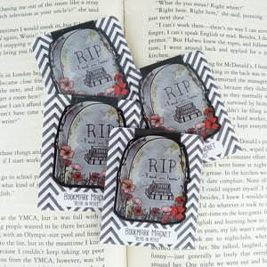 RIP Magnetic Bookmark, Read in Peace, Cemetery Headstone, Book Reader ...