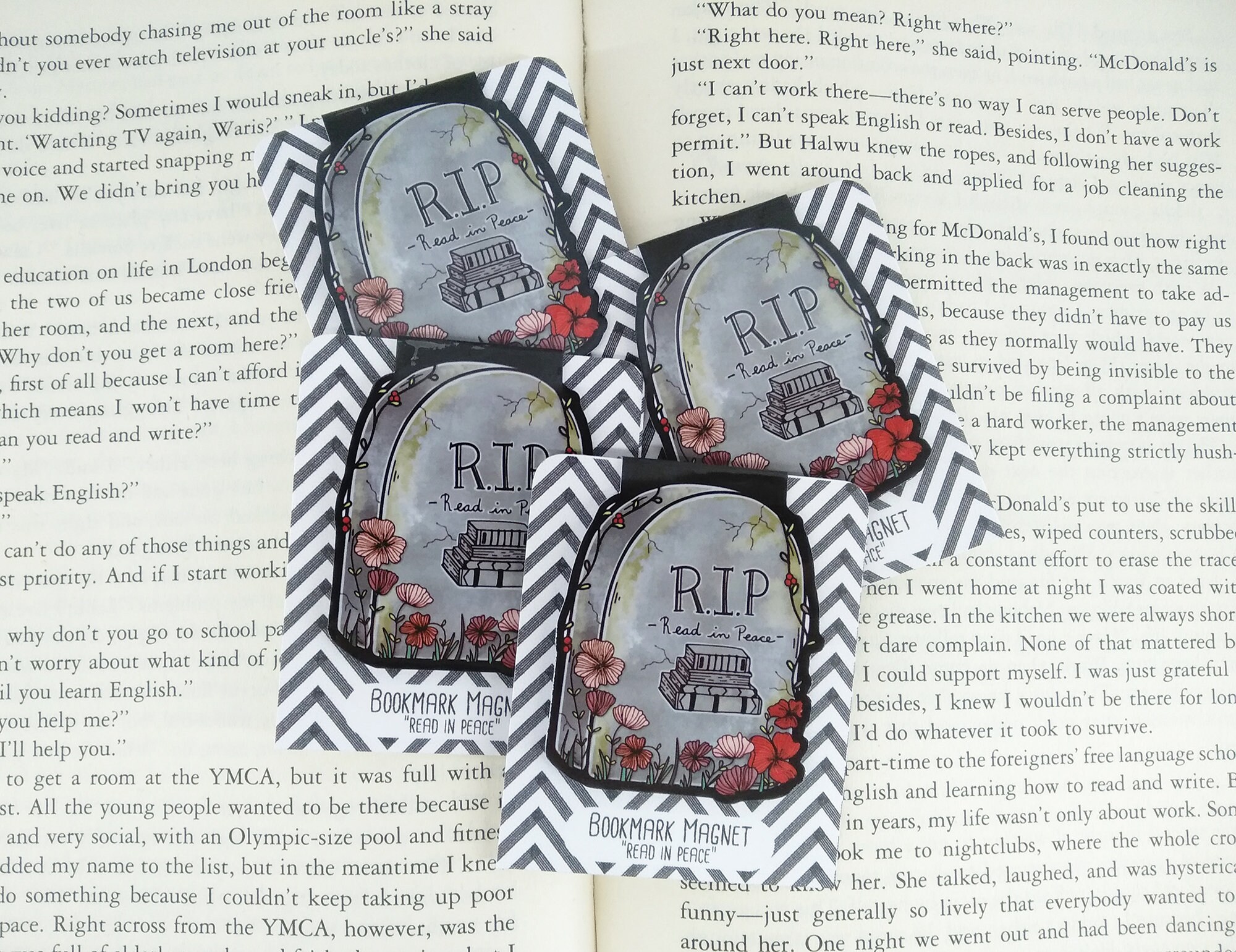 RIP Magnetic Bookmark Read in Peace Cemetery Headstone Book | Etsy