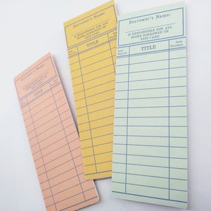 Library Book Card Book Mark Tracker, Vintage Look, Thick Sturdy Layered ...