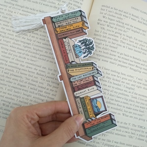 Bookmark Book Tracker, Bookshelf, Double Sided, 34 Books to Fill All ...