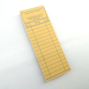 Library Book Card Book Mark Tracker, Vintage Look, Thick Sturdy Layered ...