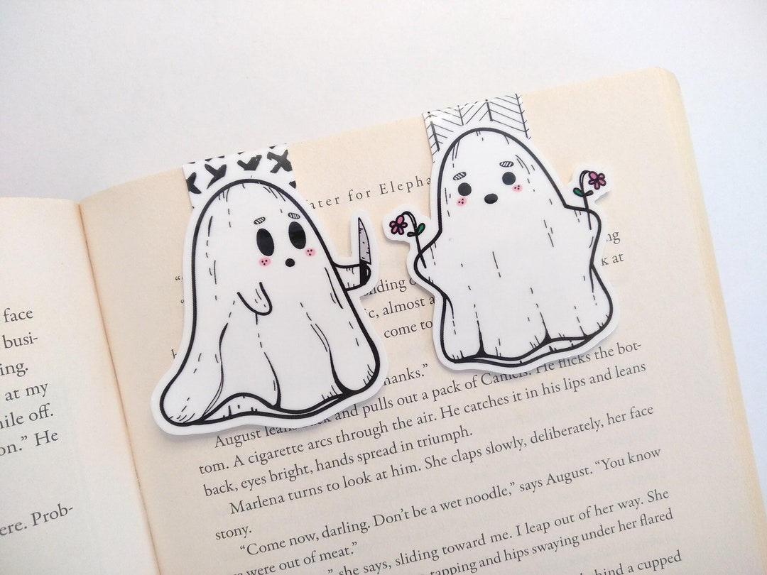Ghost Bookmark Magnet Set, Handmade, Front Side is Laminated and Water ...