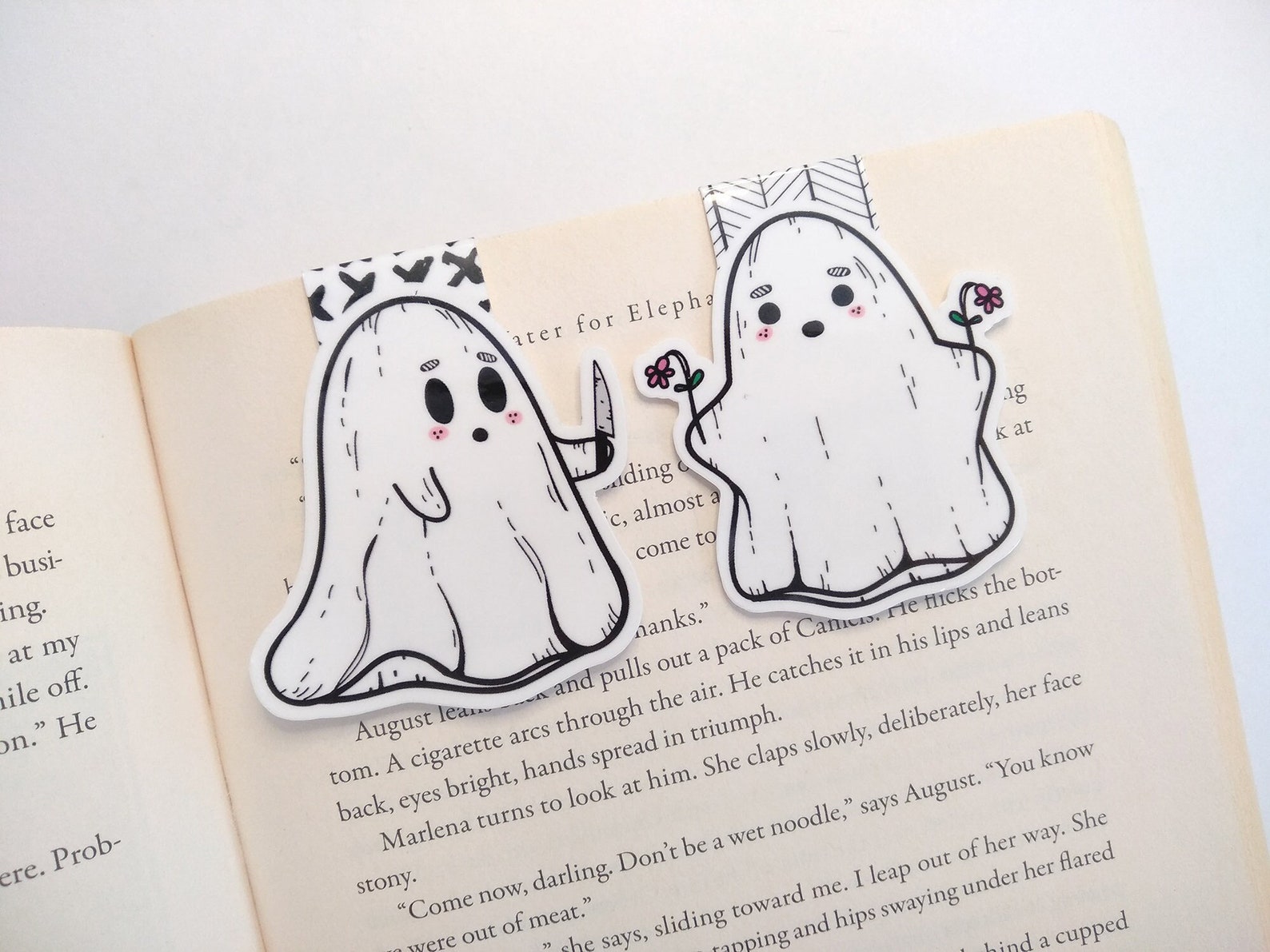 Ghost Bookmark Magnet Set Handmade Front Side is Laminated - Etsy