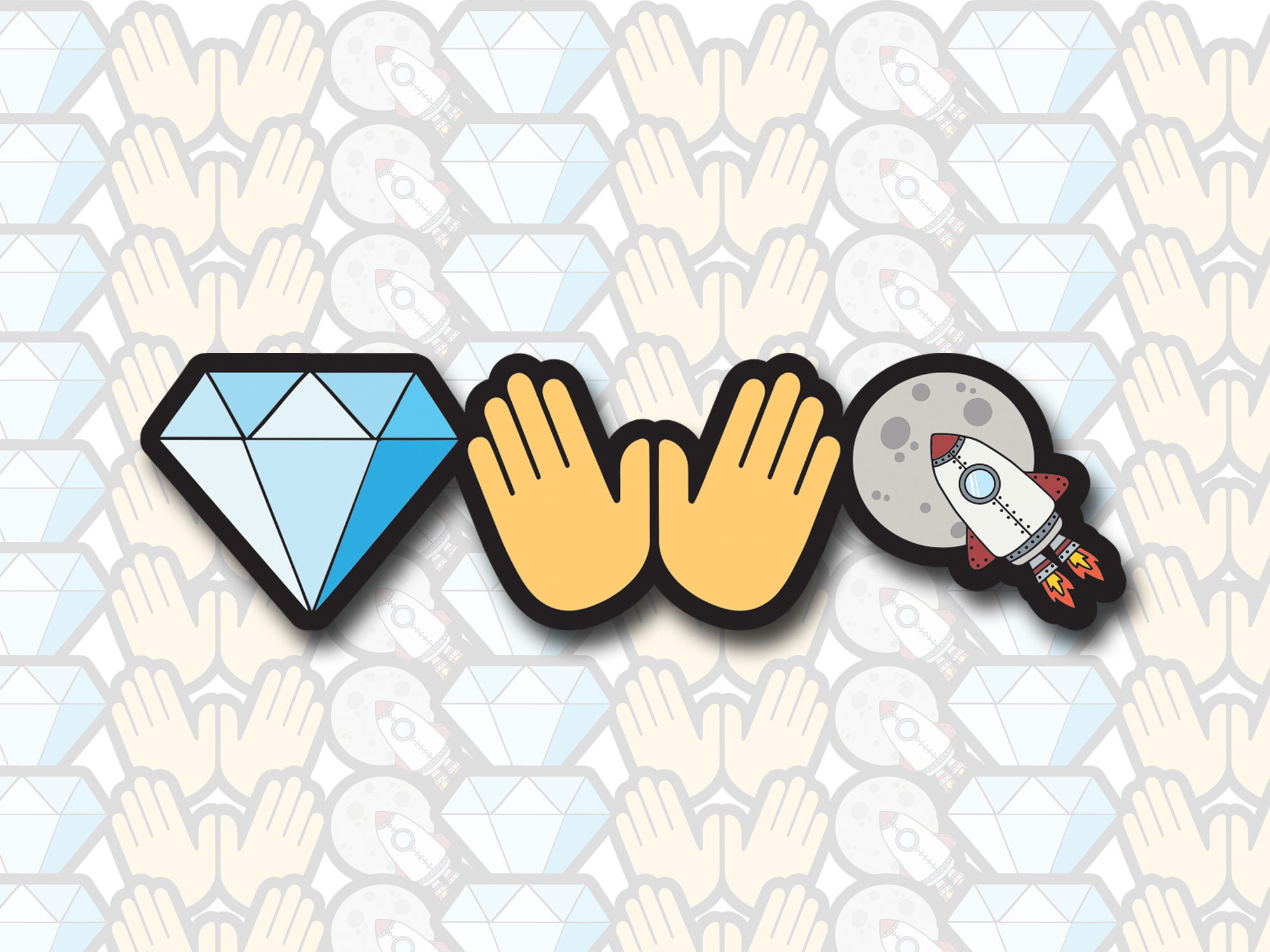 Diamond hands to the moon meme - molidy