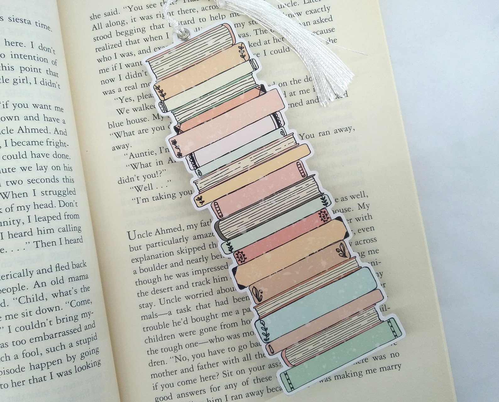 Bookmark Book Tracker Book Stack Double Sided 30 Books to - Etsy