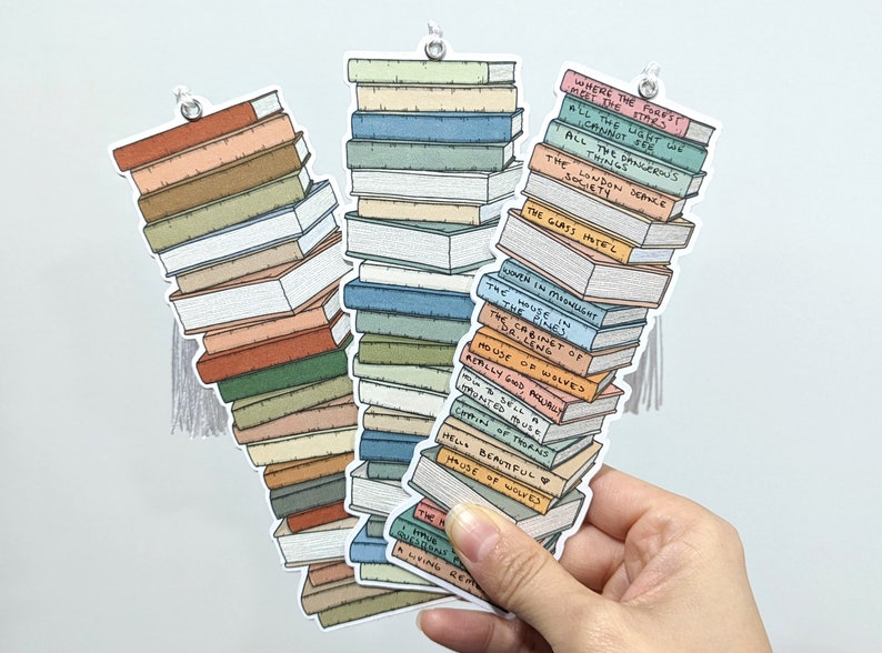 Bookmark Tracker, Book Stack, Double Sided, 34 Spines to Fill/bookmark ...