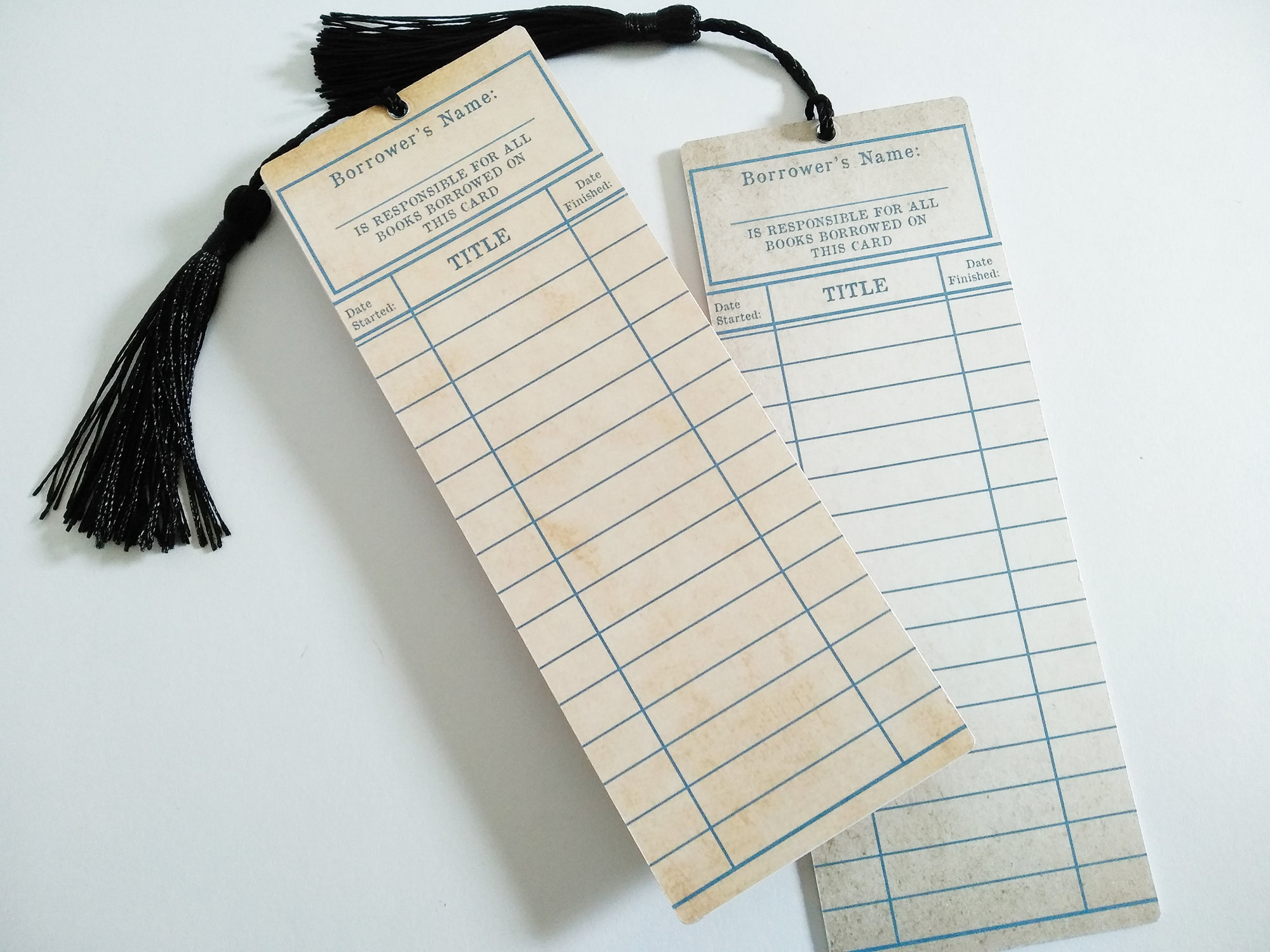 Library Book Card Book Mark Tracker, Vintage Look, Thick Sturdy ...