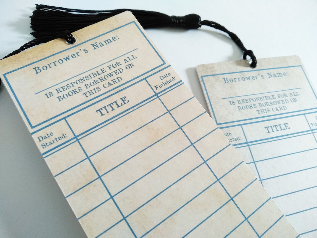 Library Book Card Book Mark Tracker, Vintage Look, Thick Sturdy ...