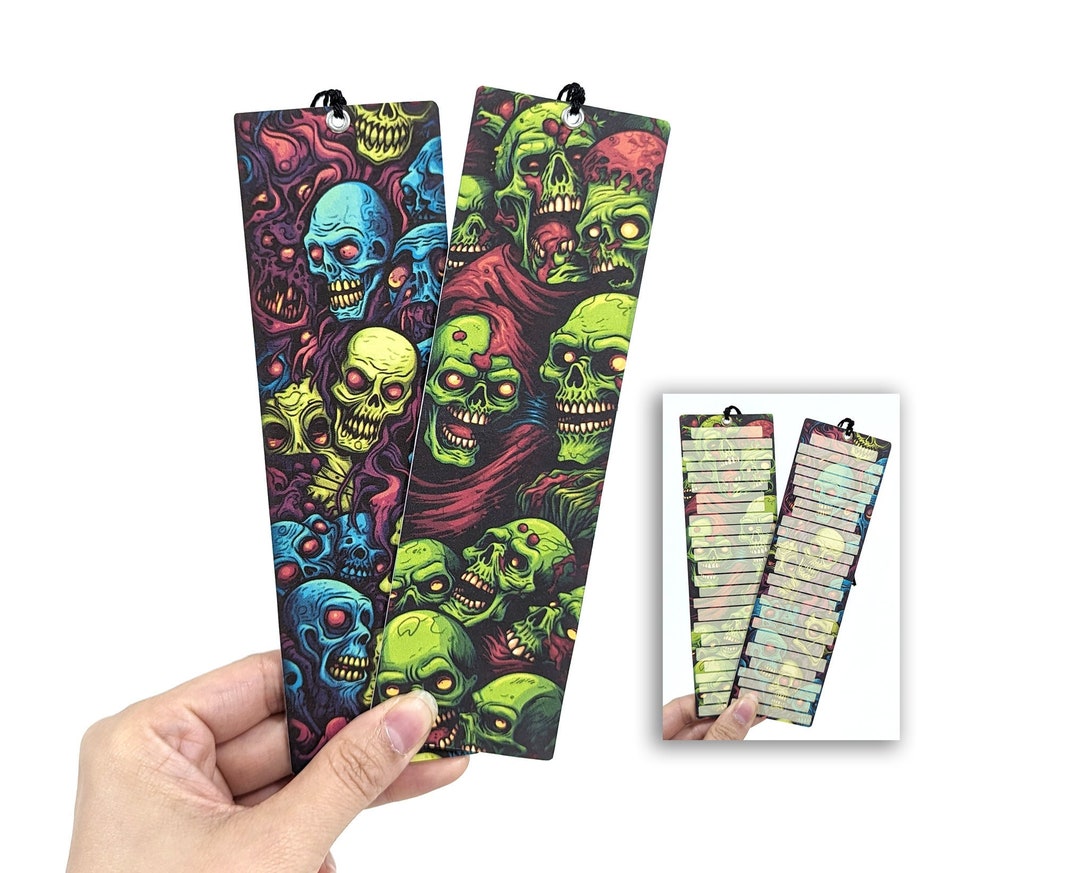 Spine-tingling Zombie Horror Bookmark Set - High Quality Thick ...
