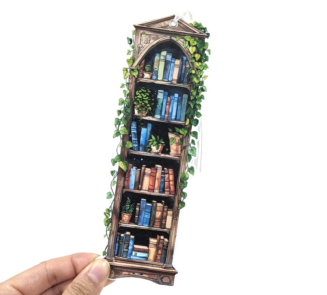 Nature's Nook: Bookshelf Bookmark With Miniature Plants, Floral, Tassel ...