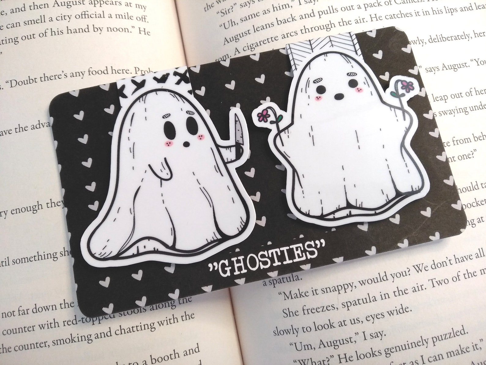 Ghost Bookmark Magnet Set, Handmade, Front Side is Laminated and Water ...
