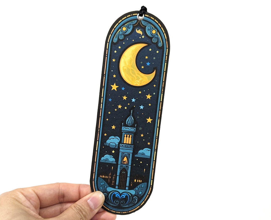 Magical Moonlight Castle Bookmark, Tassel Included, Thick High Quality ...